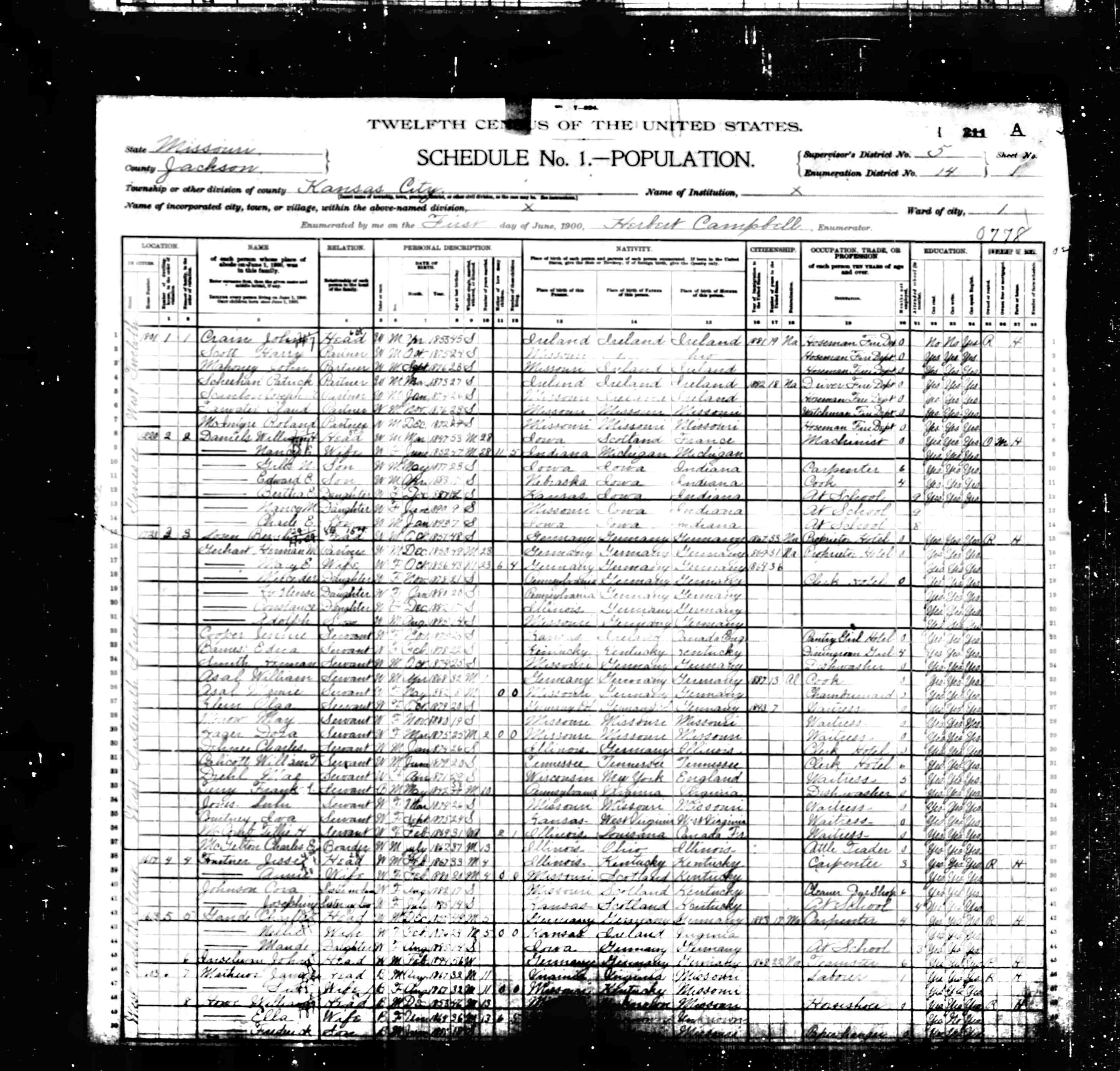 Geneaogical Records for Fangrow et. al.