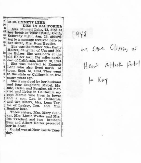 Geneaogical Records for Holzer et. al.